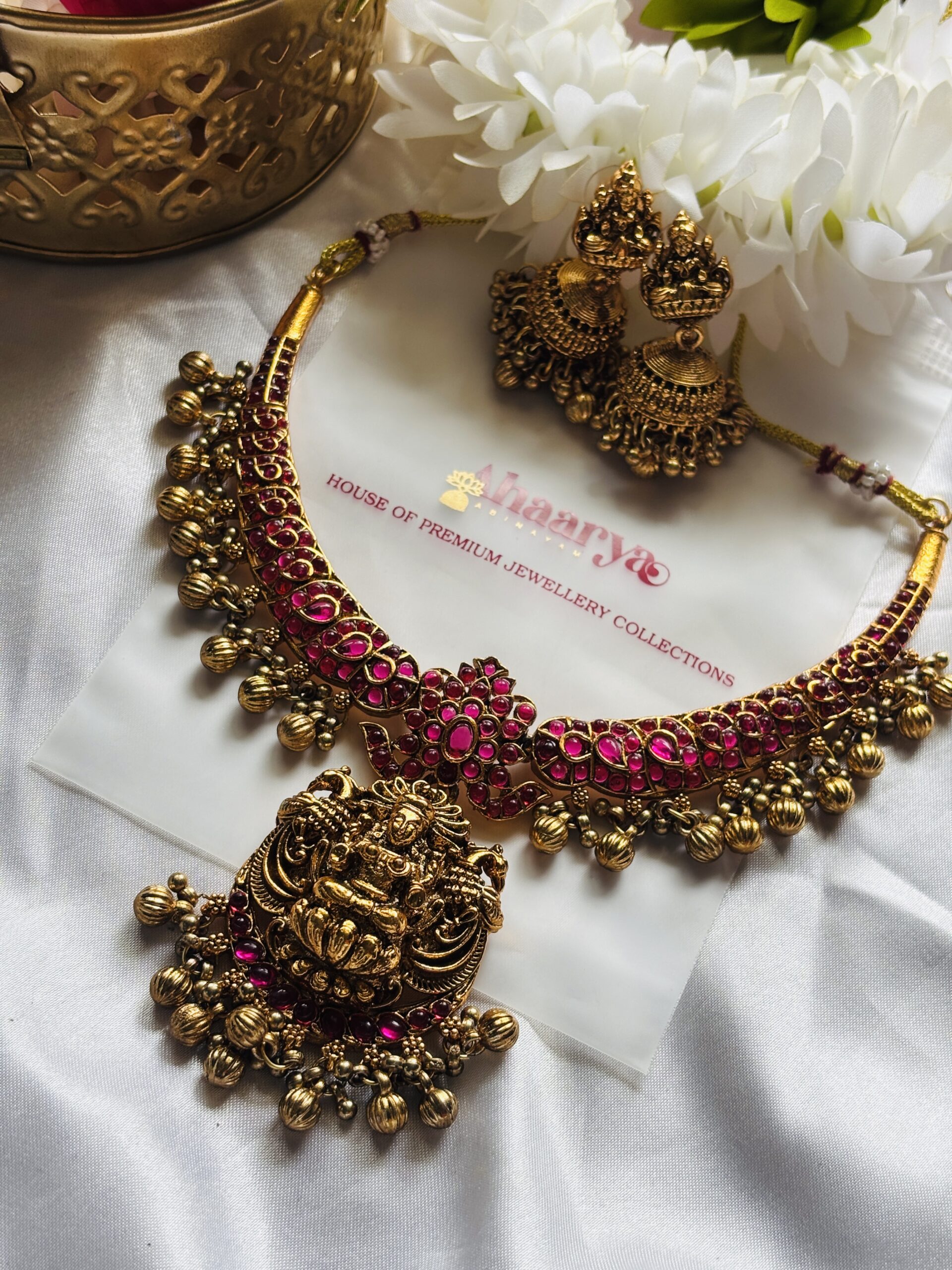 Premium Ruby Lakshmi Kemp Set – Ahaarya Abinayam